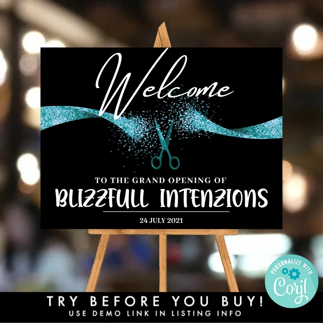 Grand Opening Welcome Sign Edit Yourself Template, Printable Sign 24x18 ...
