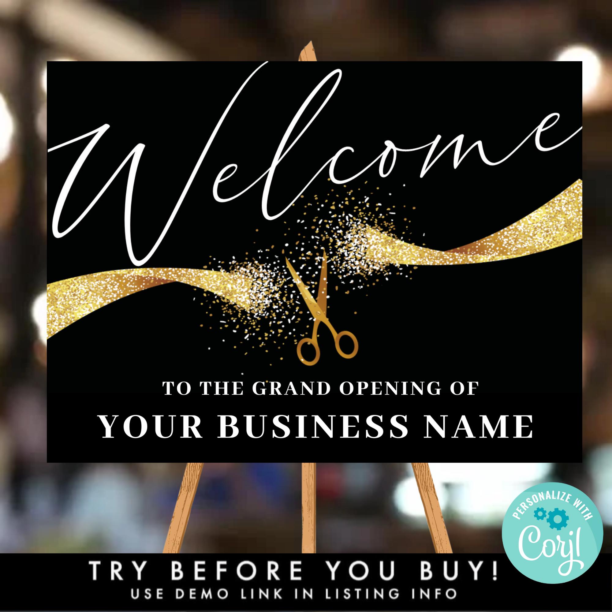 Grand Opening Welcome Sign Template, Printable Digital Download, Ribbon ...