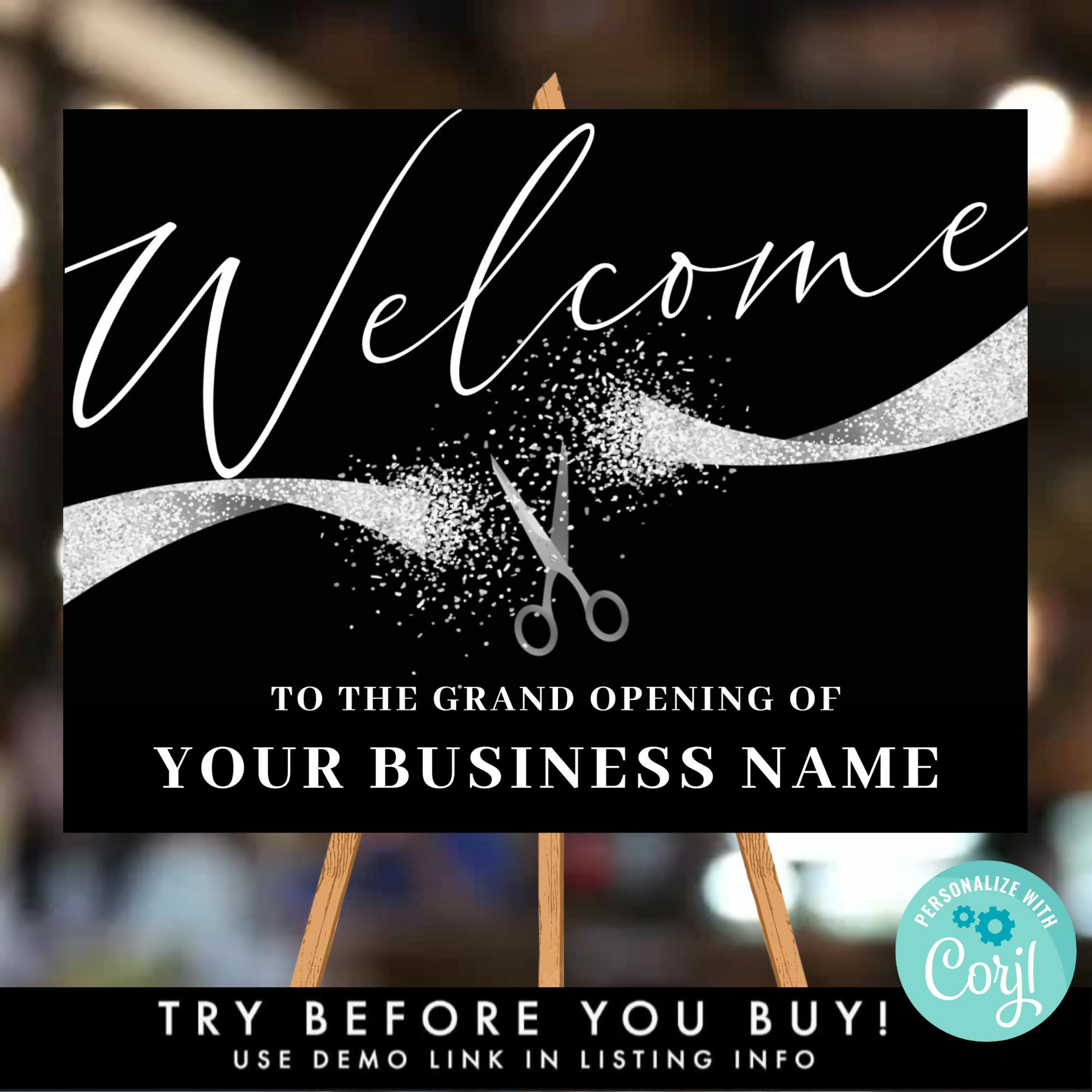 Grand Opening Welcome Sign Template, Printable Digital Download, Ribbon ...