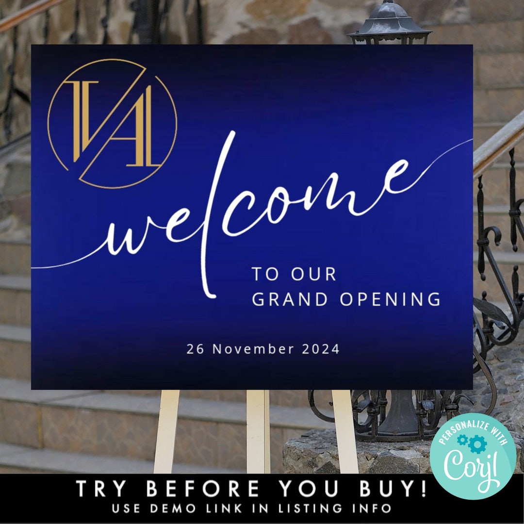 Printable Welcome Sign, Business Custom Easel Sign Editable Template ...