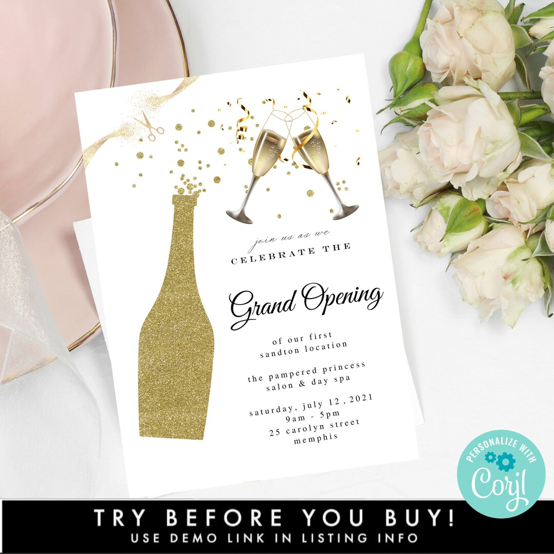 Electronic Grand Opening Launch Party Invitation Template, Paperless ...