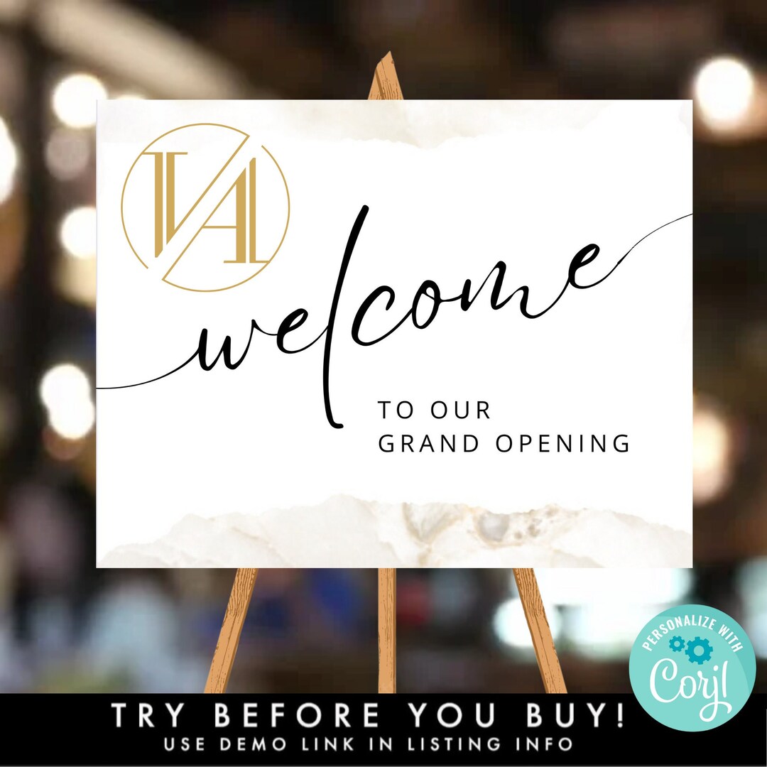 Printable Welcome Sign, Business Custom Easel Sign Editable Template ...