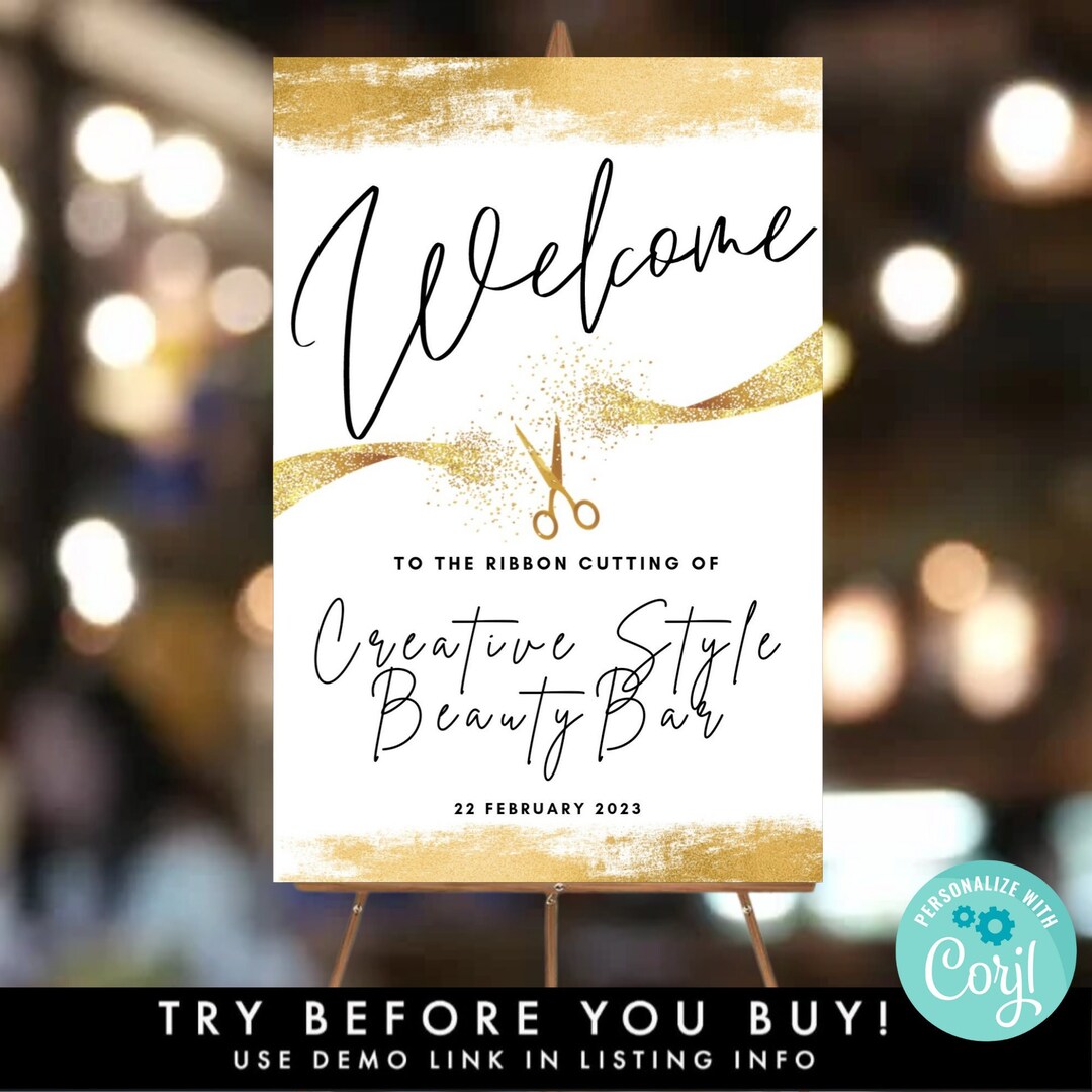 Grand Opening Welcome Sign Edit Yourself Template, Printable Sign 24X36 ...