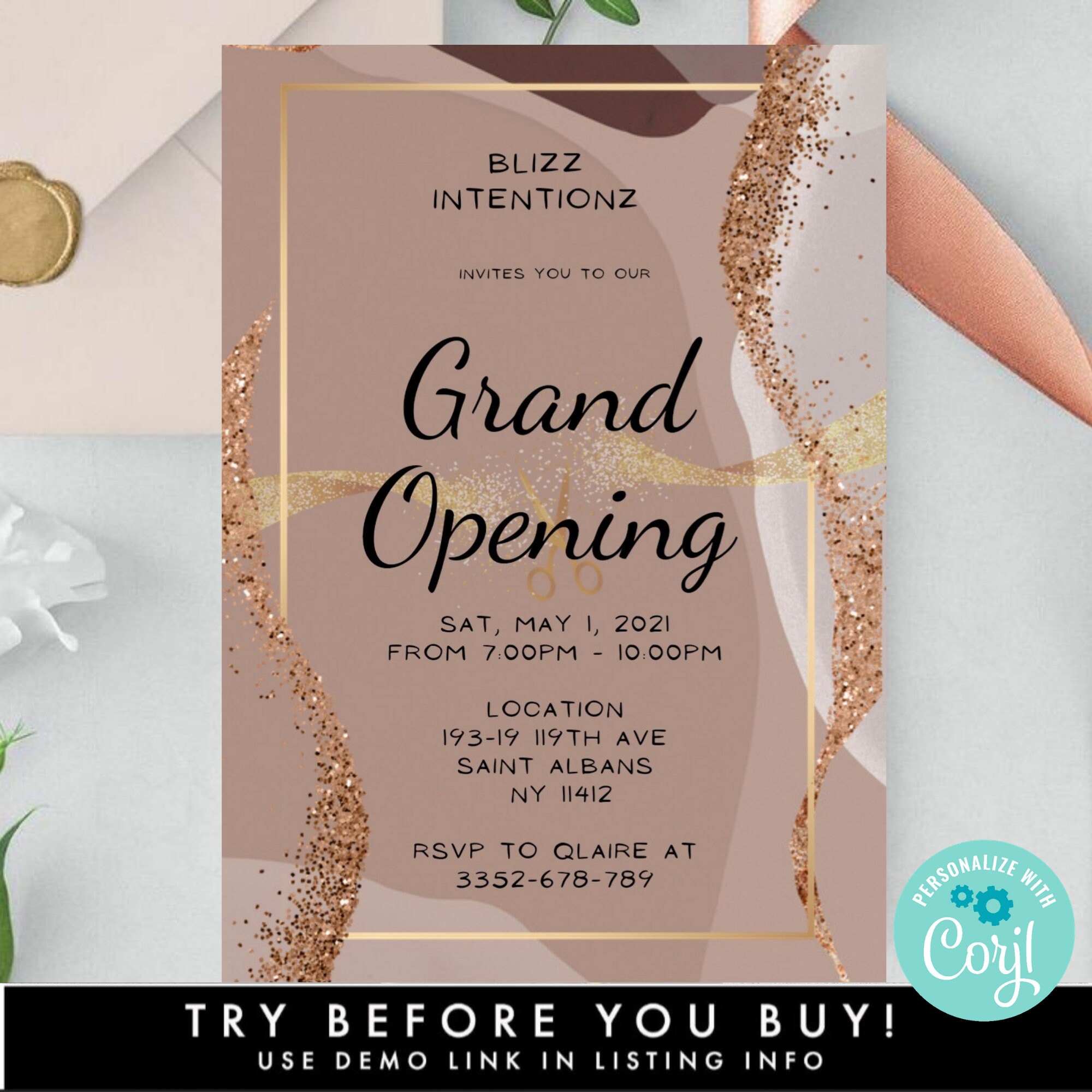 Electronic Grand Opening Launch Party Invitation Template, Social Media ...