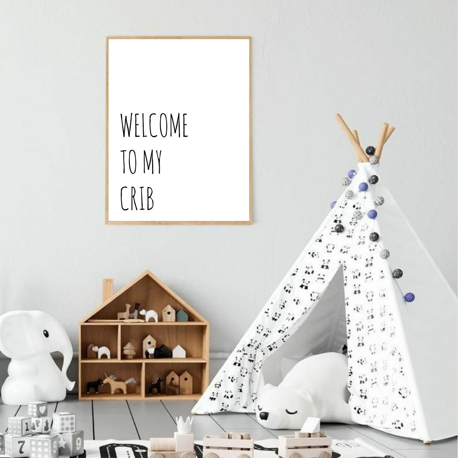 PRINTABLE Welcome to My Crib Nursery Wall Art, Monochrome Wall Décor ...