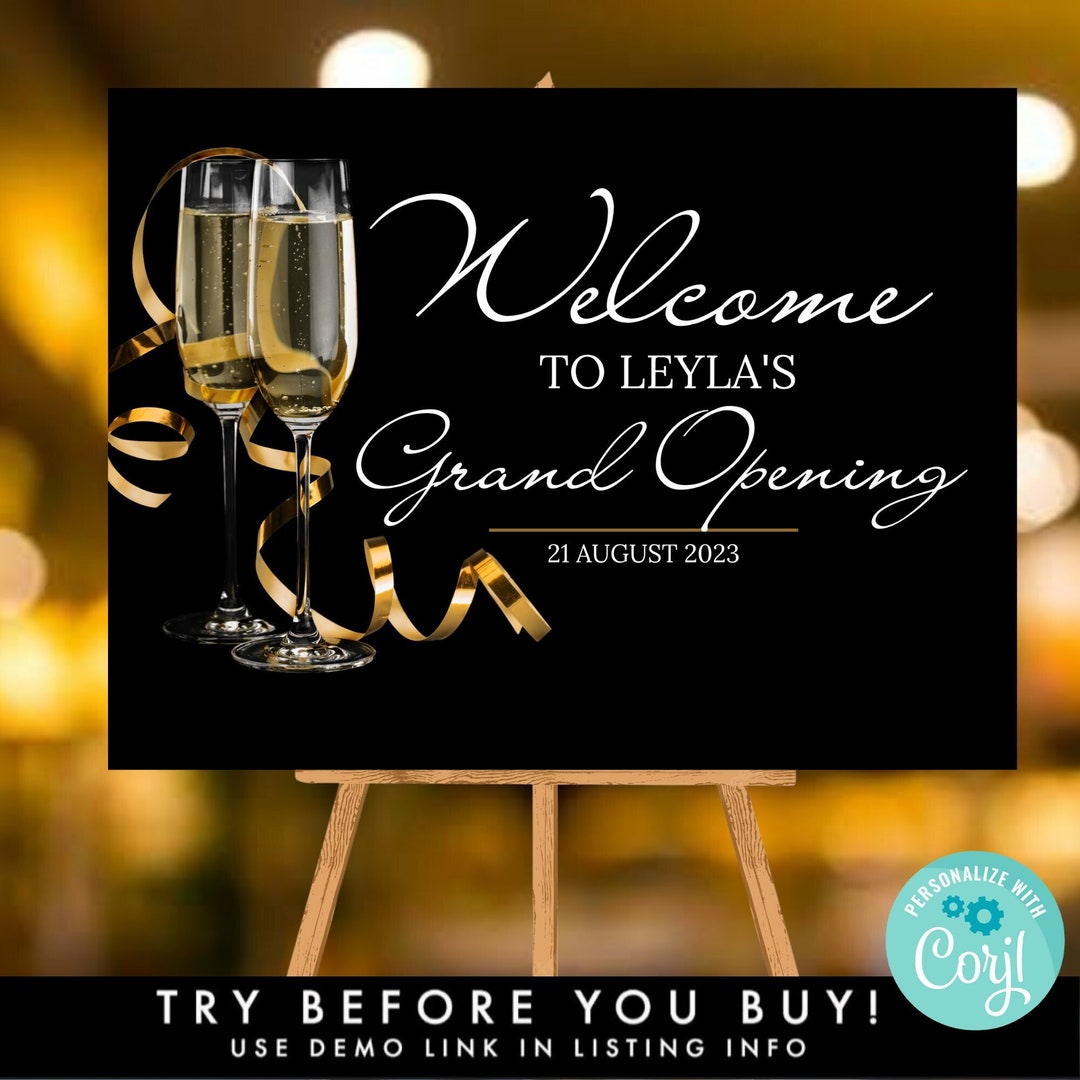 Grand Opening Welcome Sign Template, Printable Digital Download, Ribbon ...