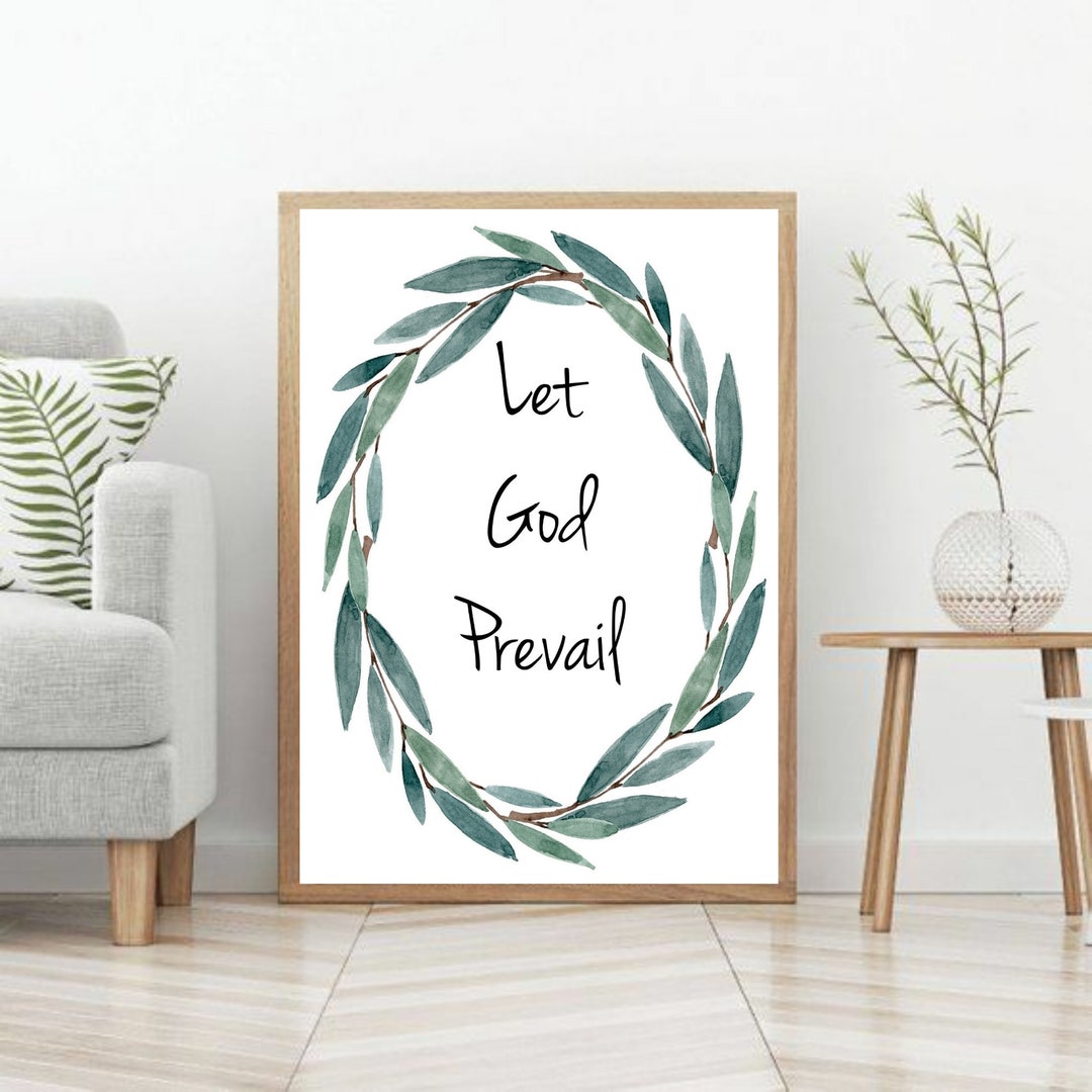 Let God Prevail Print, Hope Scripture Printable, Faith Bible Verse Wall ...