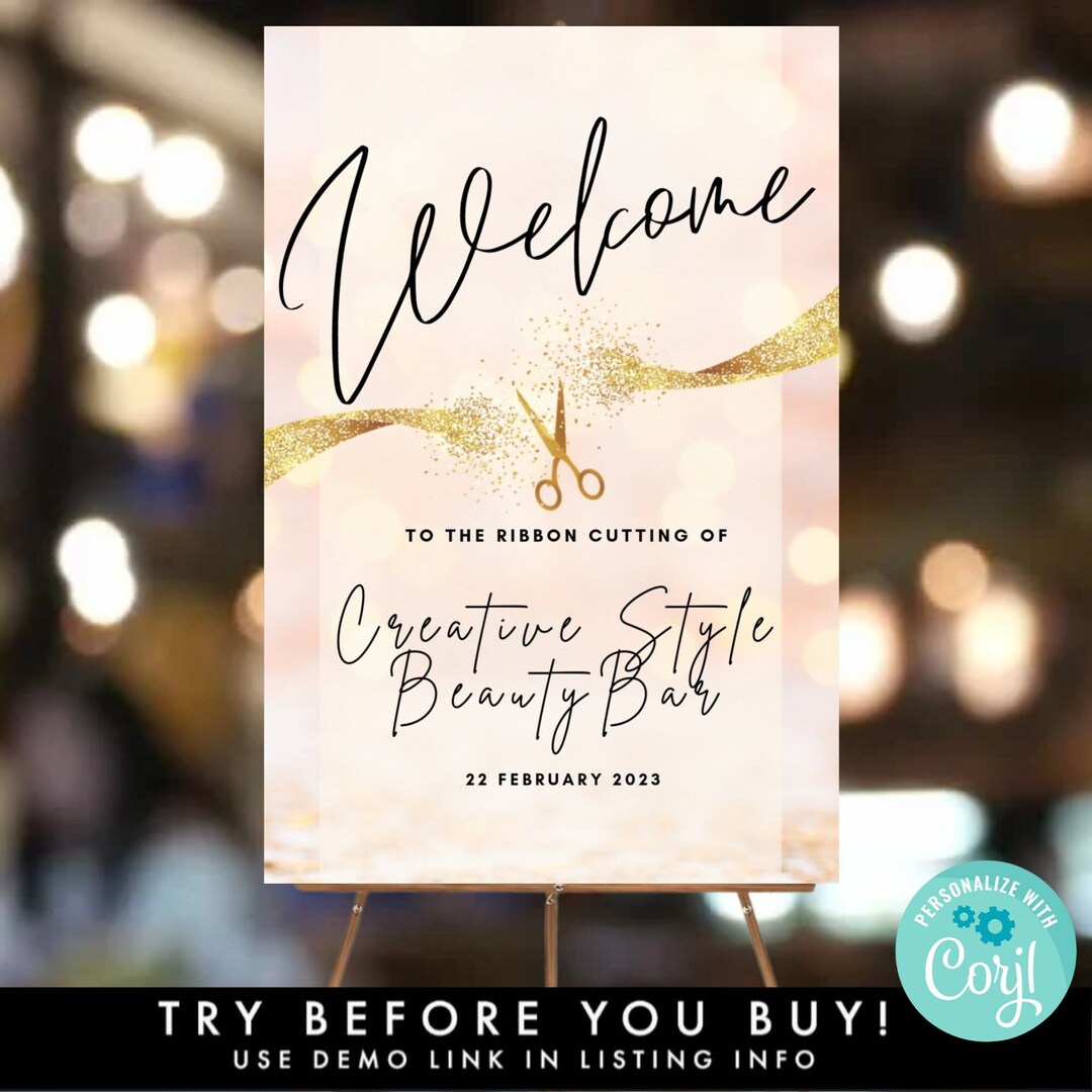 Grand Opening Welcome Sign Edit Yourself Template, Printable Sign 24X36 ...