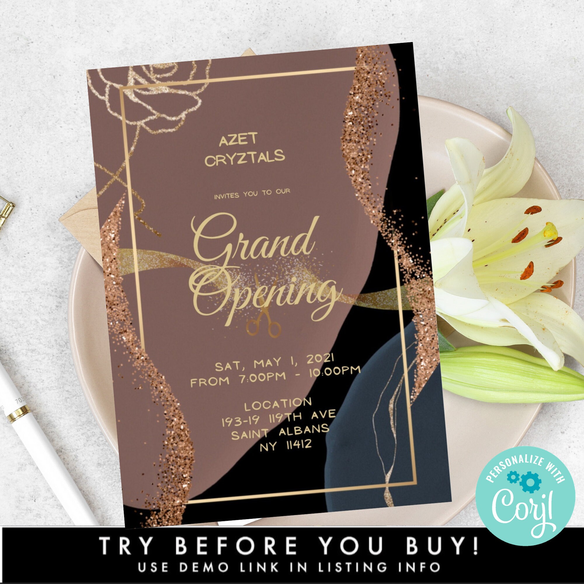Paper & Party Supplies Digital E-invitation Template Paperless ...