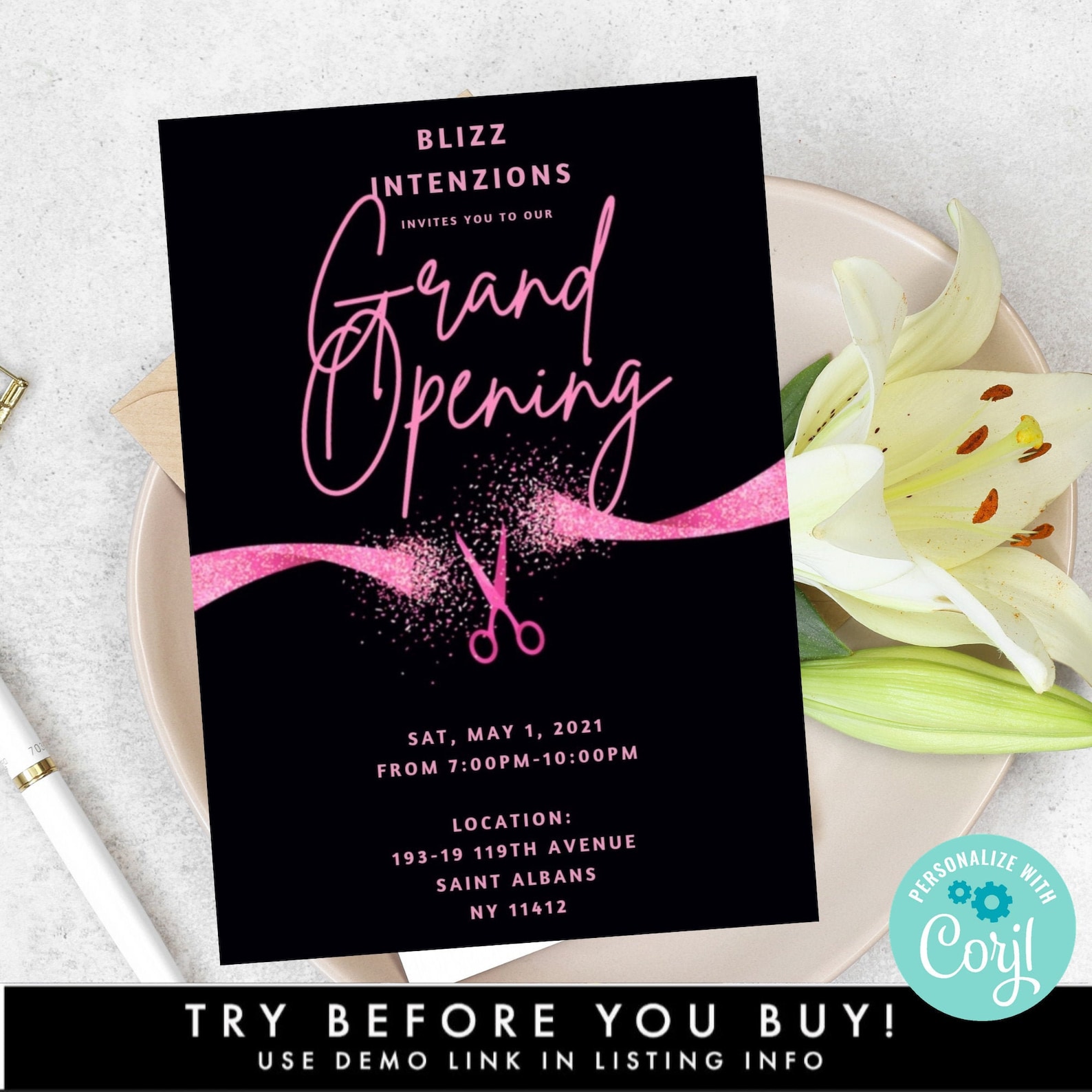 Electronic Grand Opening Launch Party Invitation Template, Paperless ...