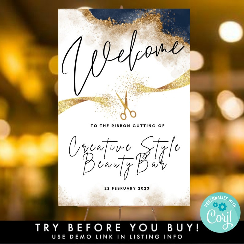 Grand Opening Welcome Sign Edit Yourself Template, Printable Sign 24X36 ...