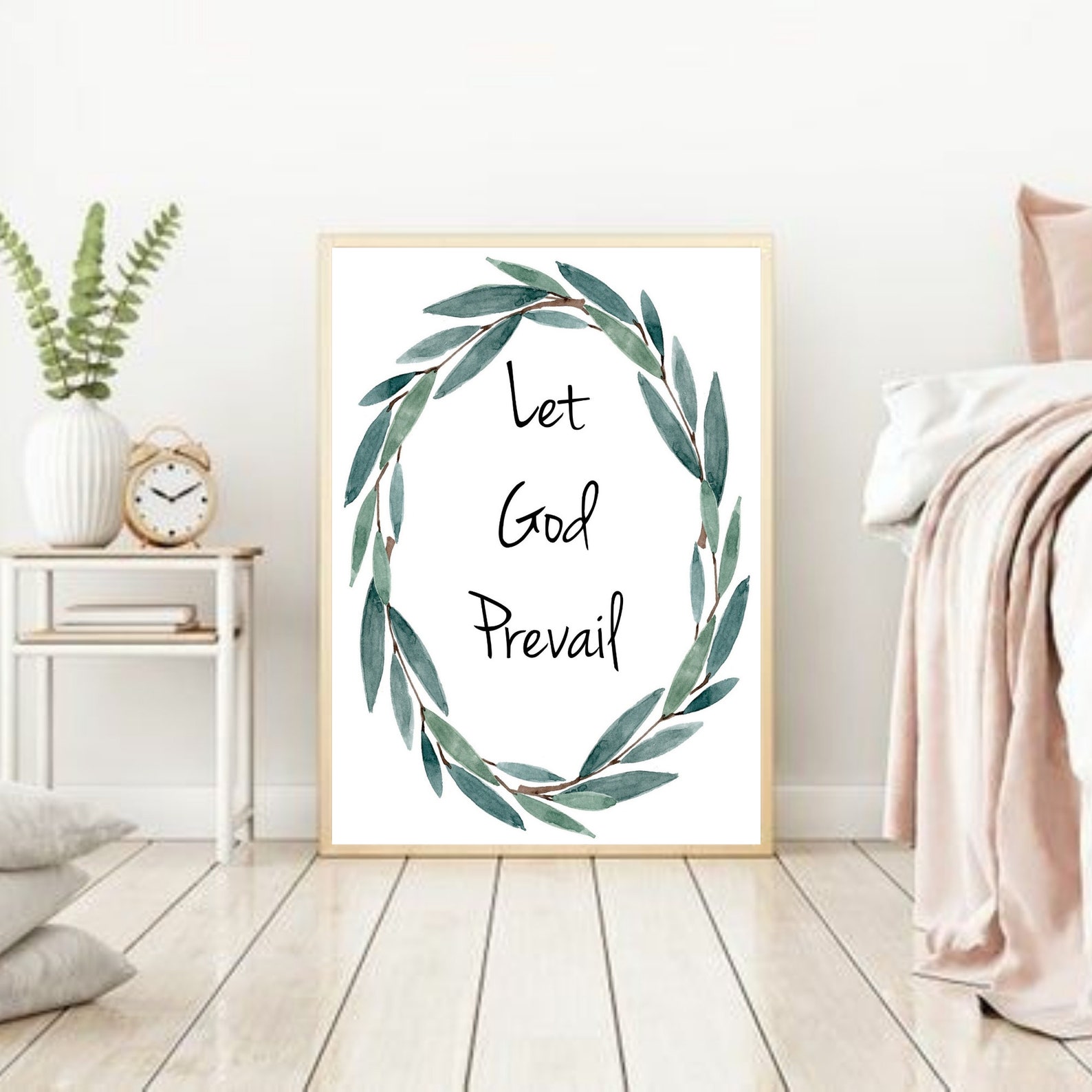Let God Prevail Print, Hope Scripture Printable, Faith Bible Verse Wall ...