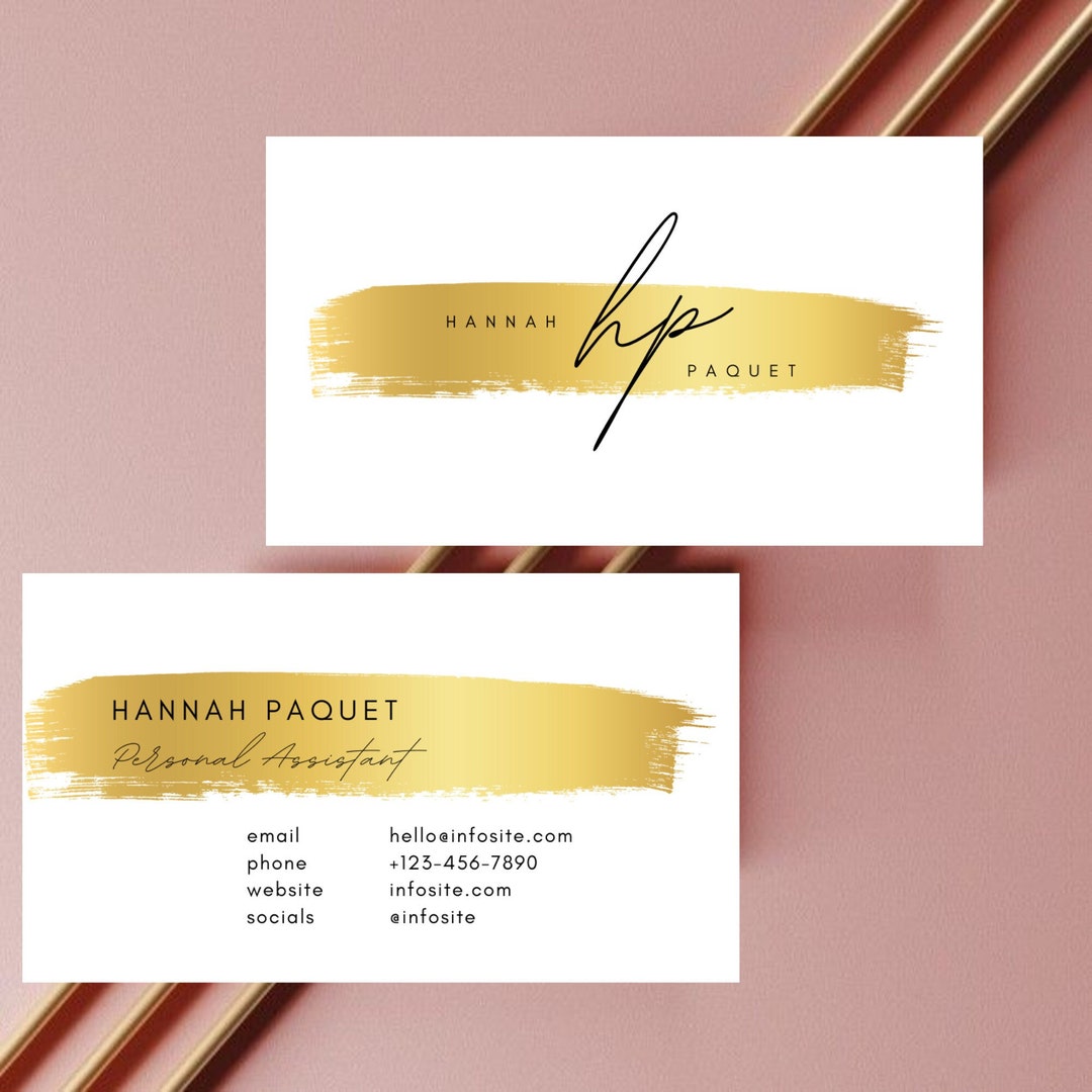 Gold Premade Custom Business Card, Corporate Calling Card, Professional ...