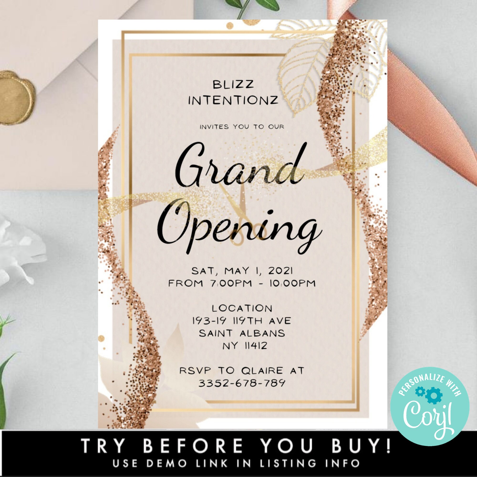 Electronic Grand Opening Launch Party Invitation Template, Editable ...