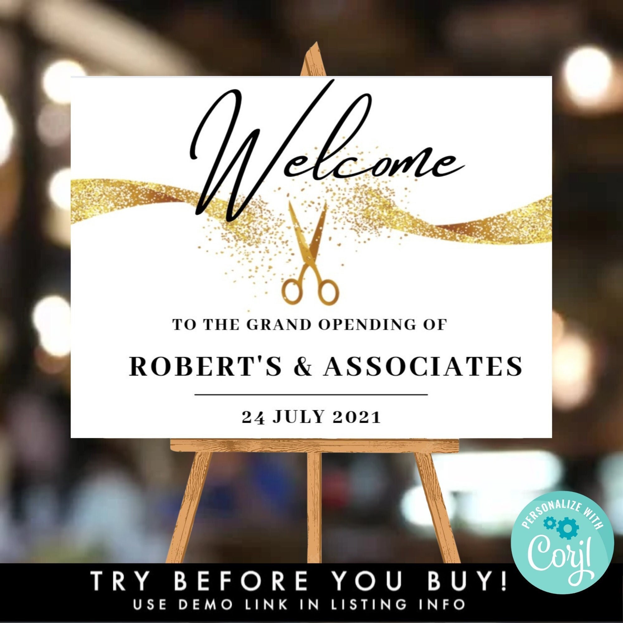 Grand Opening Welcome Sign Edit Yourself Template, Printable Sign 24x18 ...