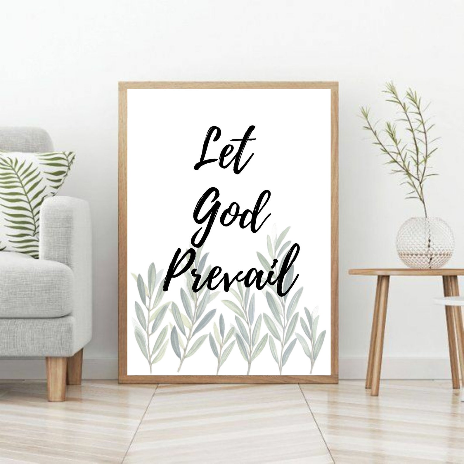 Let God Prevail Print, Hope Scripture Printable, Faith Bible Verse Wall ...