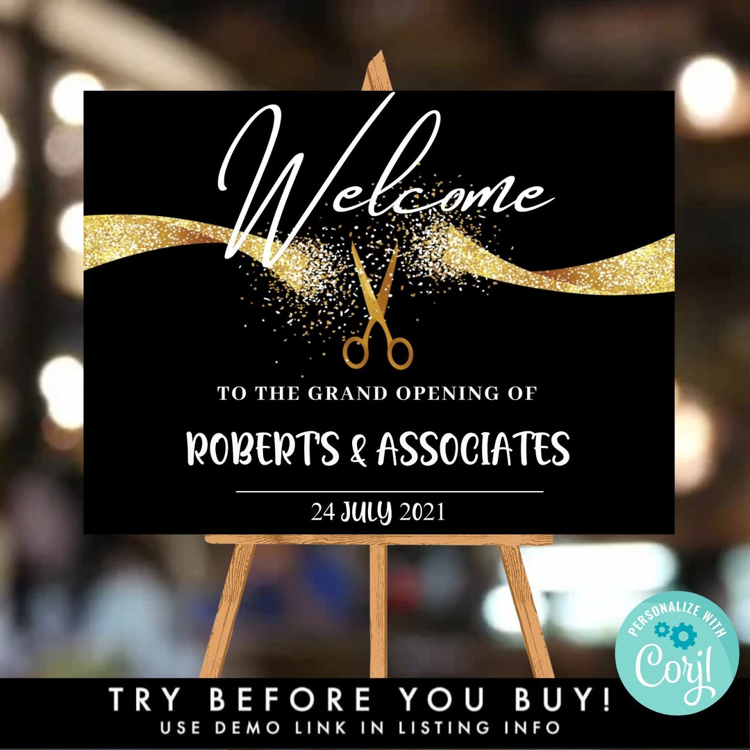 Grand Opening Welcome Sign Template, Printable Digital Download ...