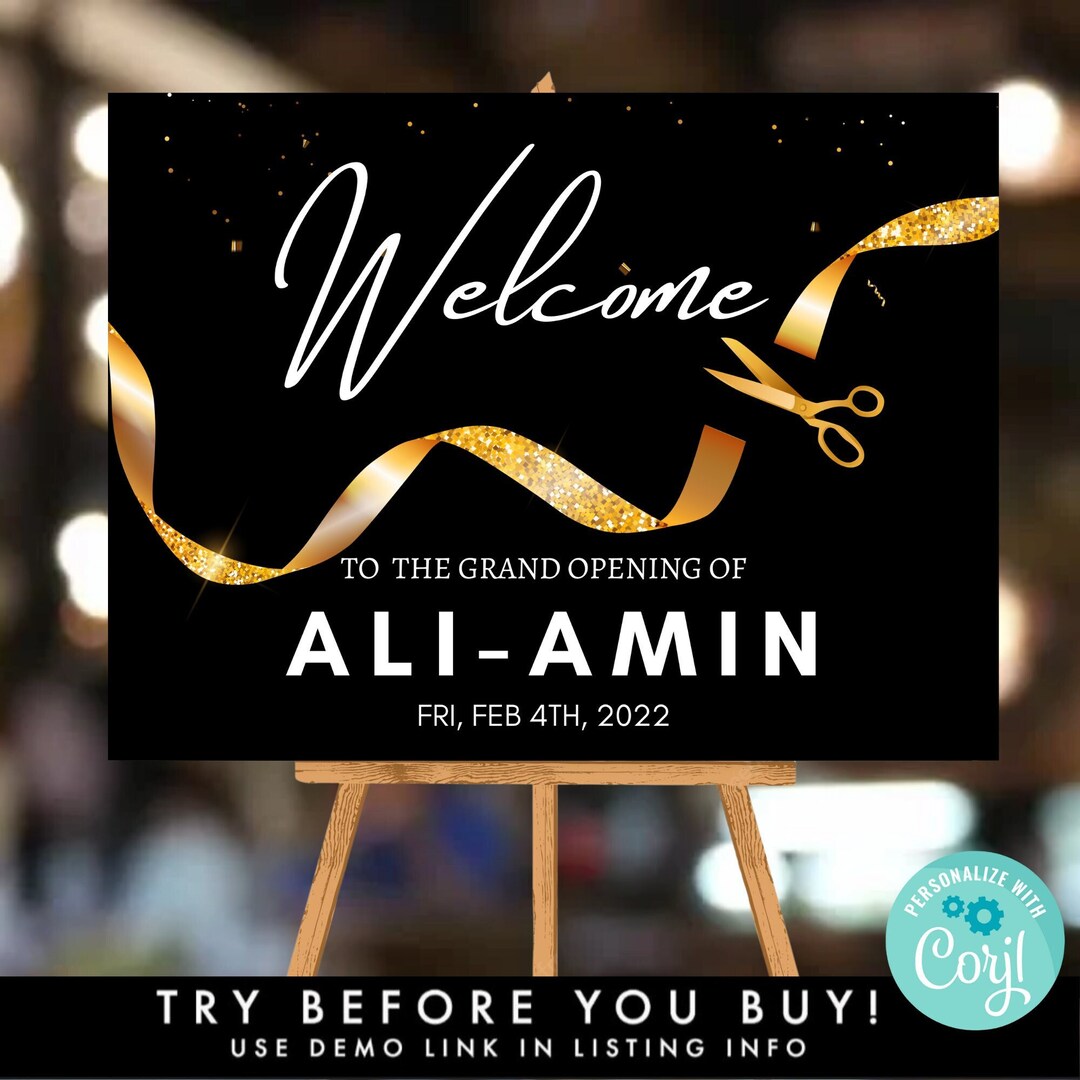 Grand Opening Welcome Sign Template, Printable Digital Download ...