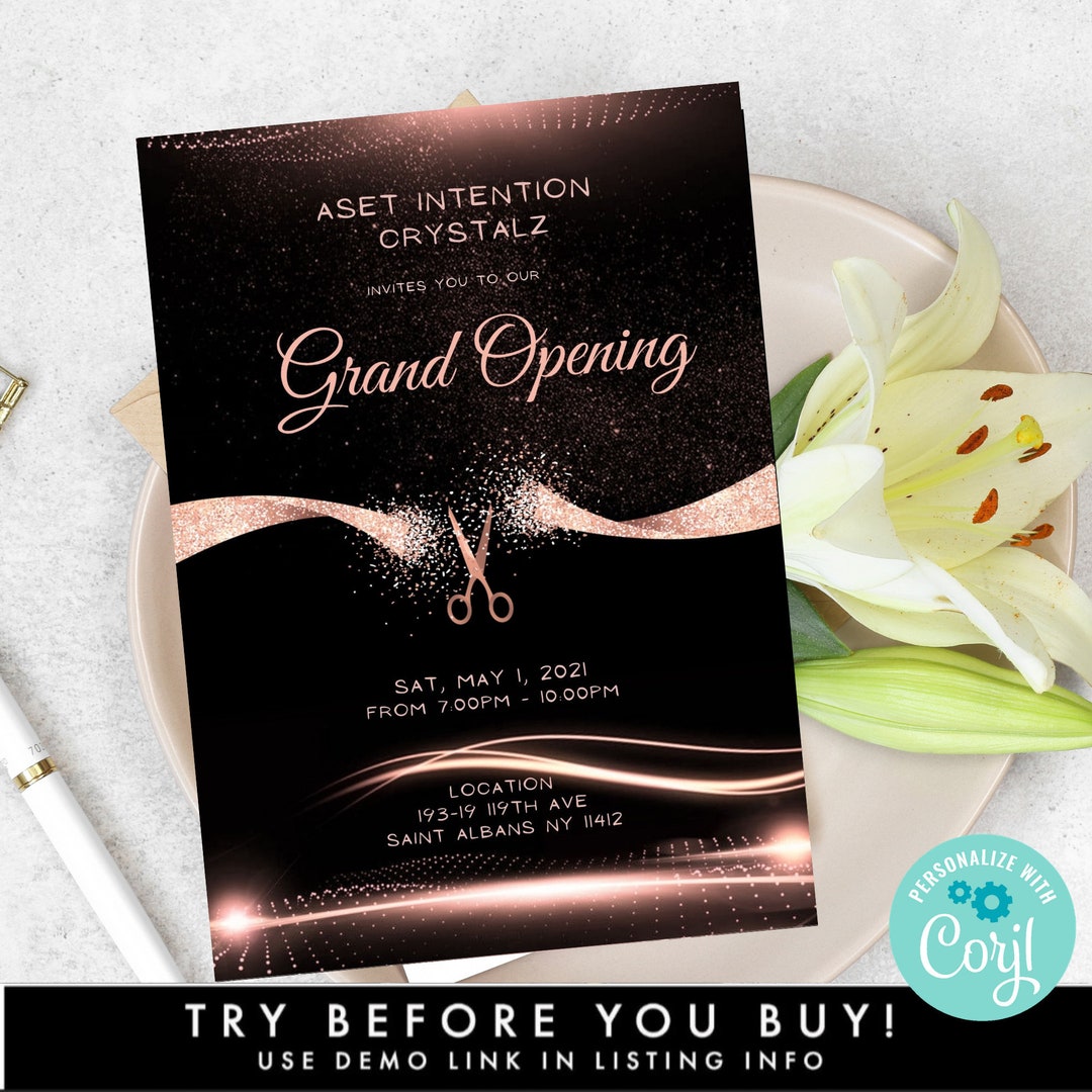 Electronic Grand Opening Launch Party Invitation Template, Social Media ...