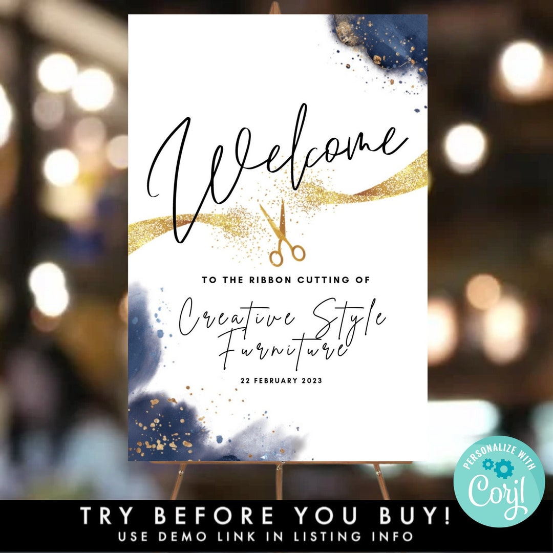 Grand Opening Welcome Sign Edit Yourself Template, Printable Sign 24X36 ...
