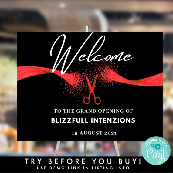 Grand Opening Welcome Sign Edit Yourself Template Printable - Etsy
