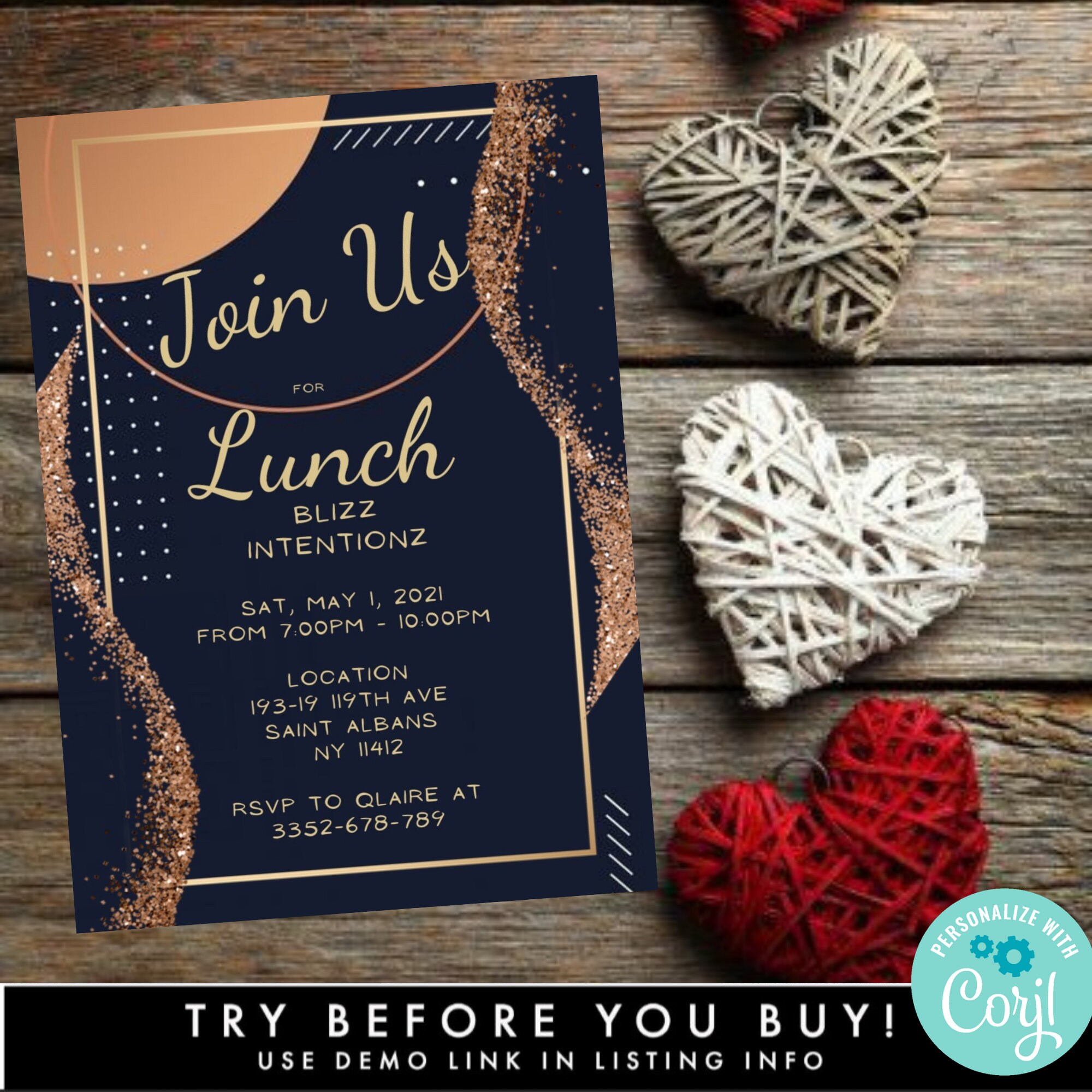 Electronic JOIN US Party Invitation Template, Editable Blank Special ...