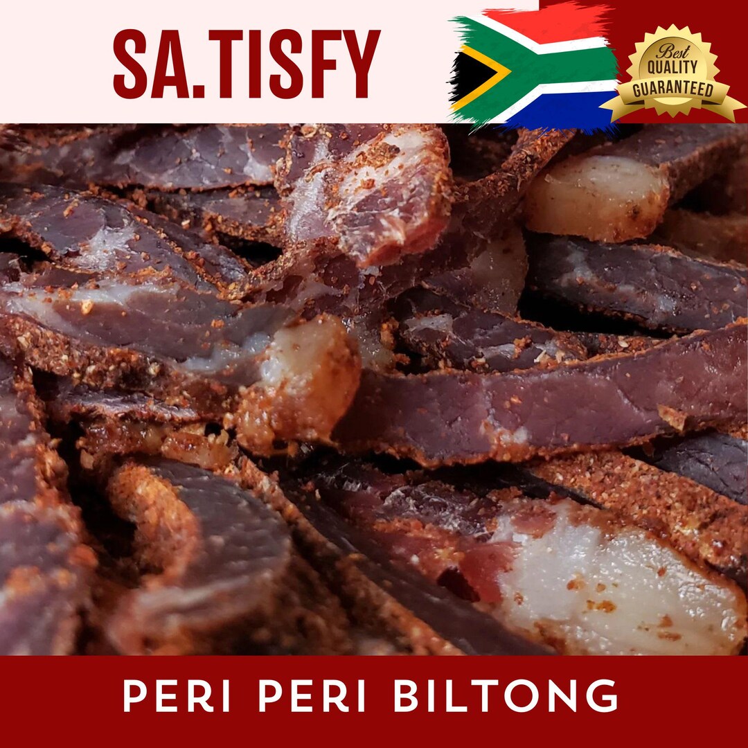 Peri Peri Beef Biltong With Fat 1kg | South African Carnivore Chips ...