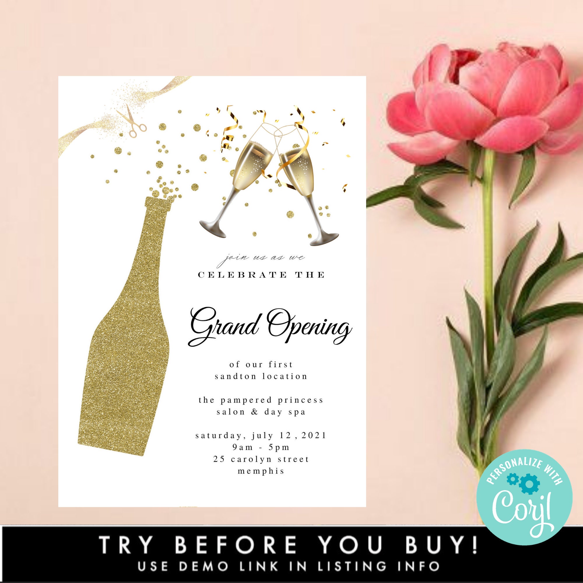 Electronic Grand Opening Launch Party Invitation Template, Paperless ...