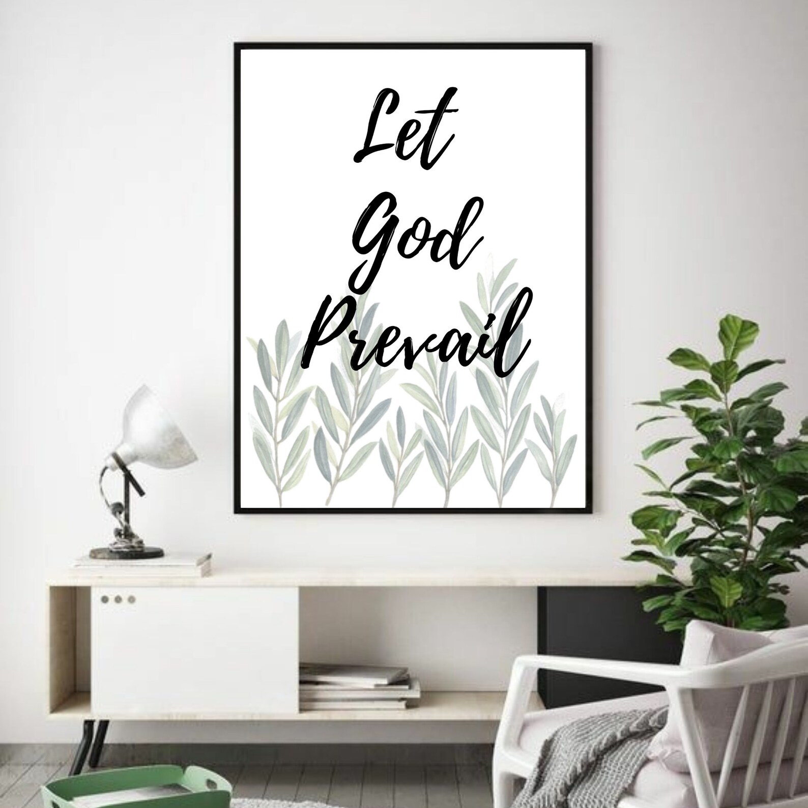 Let God Prevail Print, Hope Scripture Printable, Faith Bible Verse Wall ...