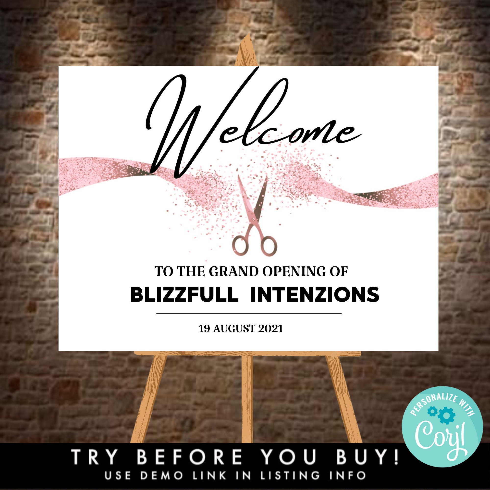 Grand Opening Welcome Sign Edit Yourself Template, Printable Sign 24x18 ...