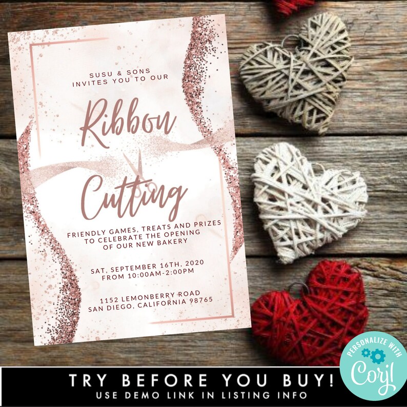 Electronic Ribbon Cutting Launch Party Invitation Template - Etsy