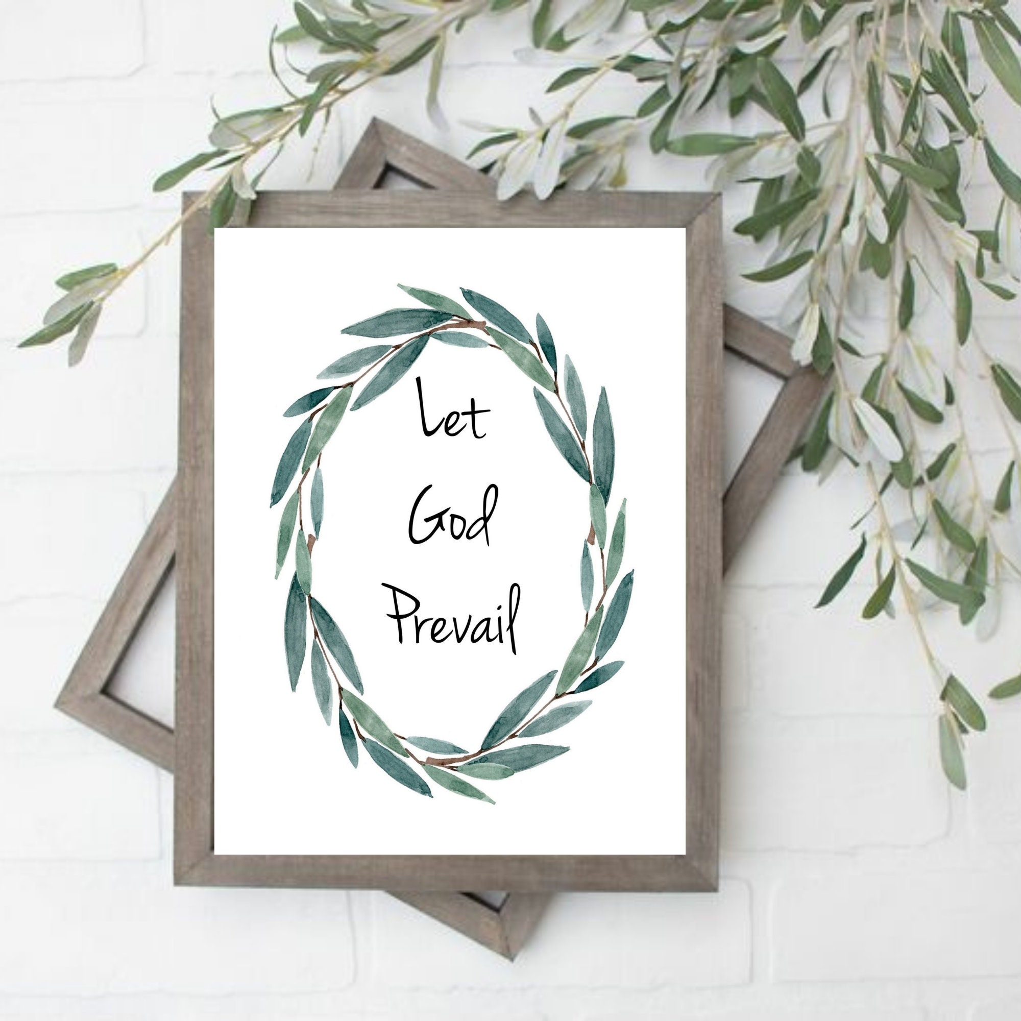 Let God Prevail Print, Hope Scripture Printable, Faith Bible Verse Wall ...