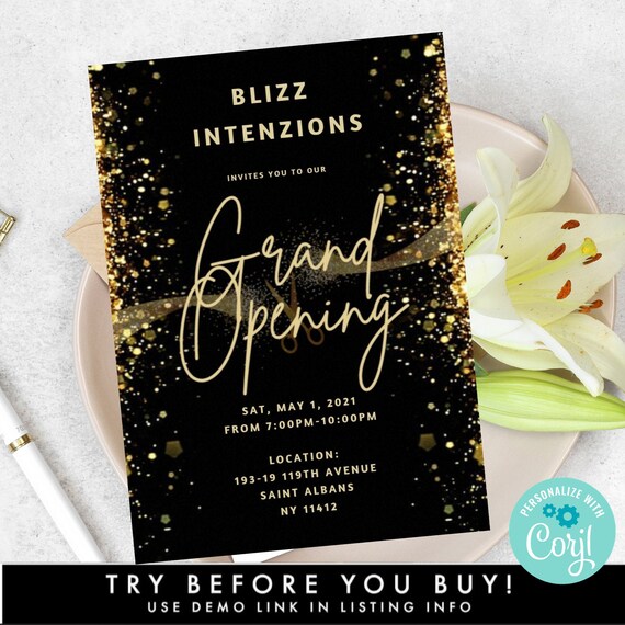 Electronic Grand Opening Launch Party Invitation Template Digital E ...
