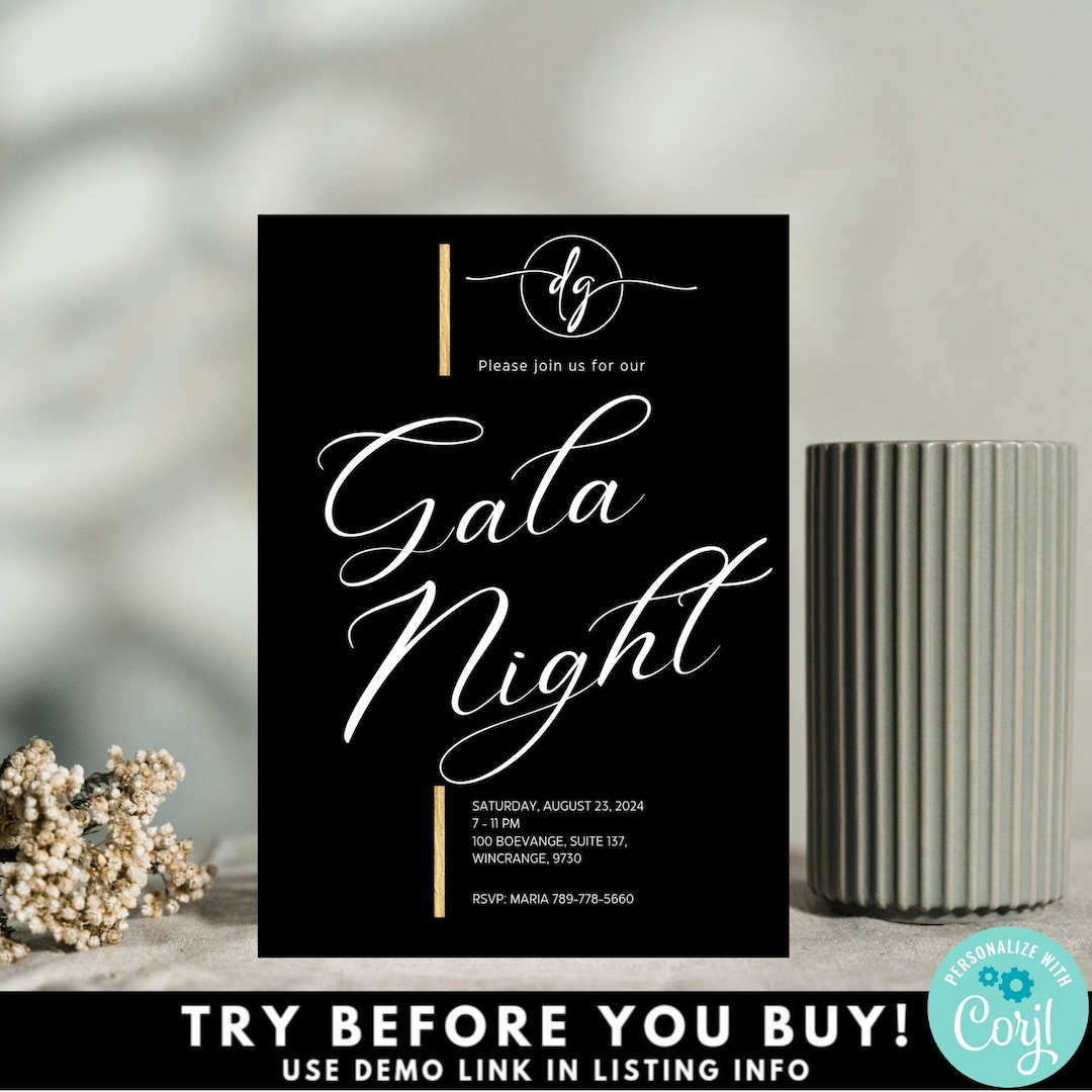 Gala Night Invitation Editable Template, Modern Award Ceremony Event ...