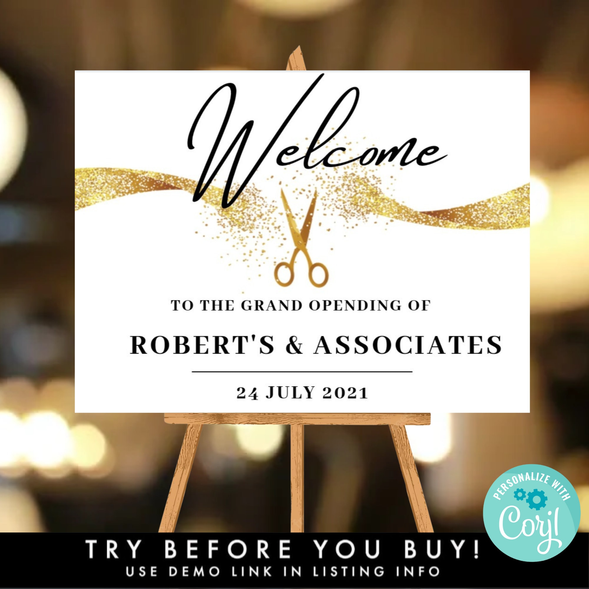 Grand Opening Welcome Sign Edit Yourself Template, Printable Sign 24x18 ...