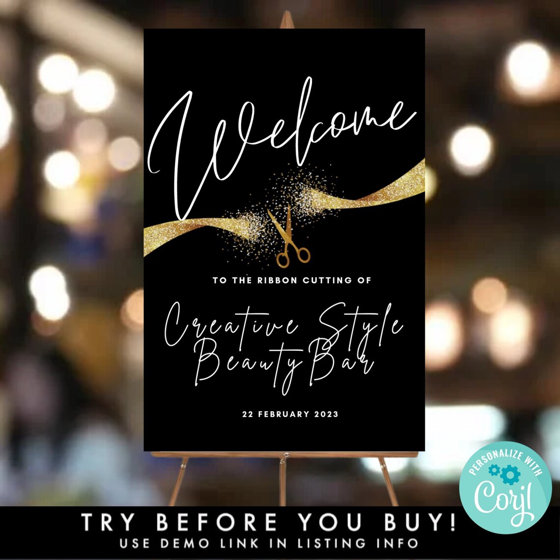 Grand Opening Welcome Sign Edit Yourself Template Printable - Etsy