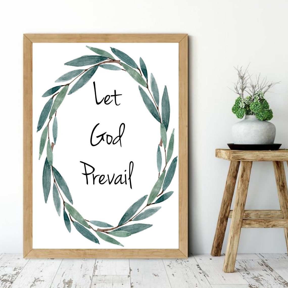 Let God Prevail Print, Hope Scripture Printable, Faith Bible Verse Wall ...