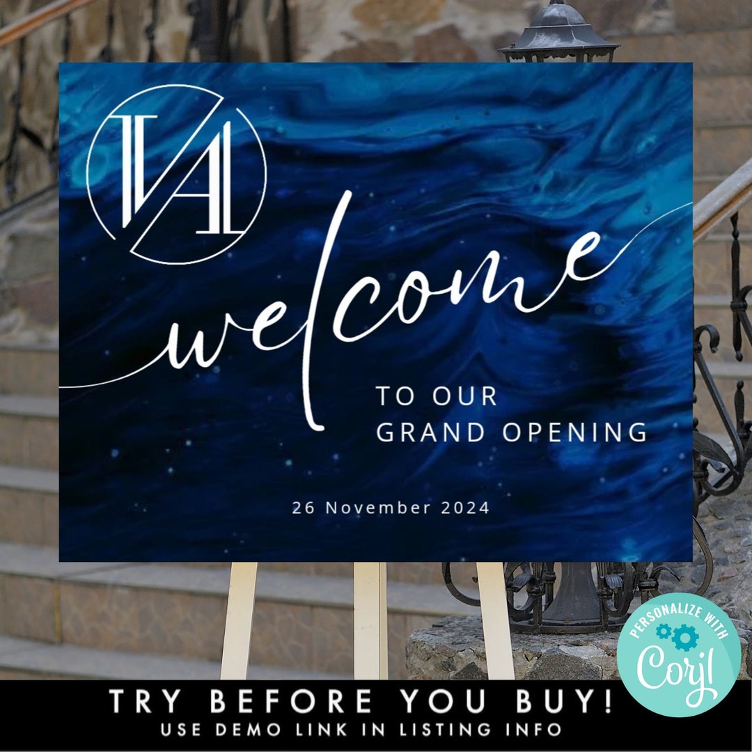 Printable Welcome Sign, Business Custom Easel Sign Editable Template ...