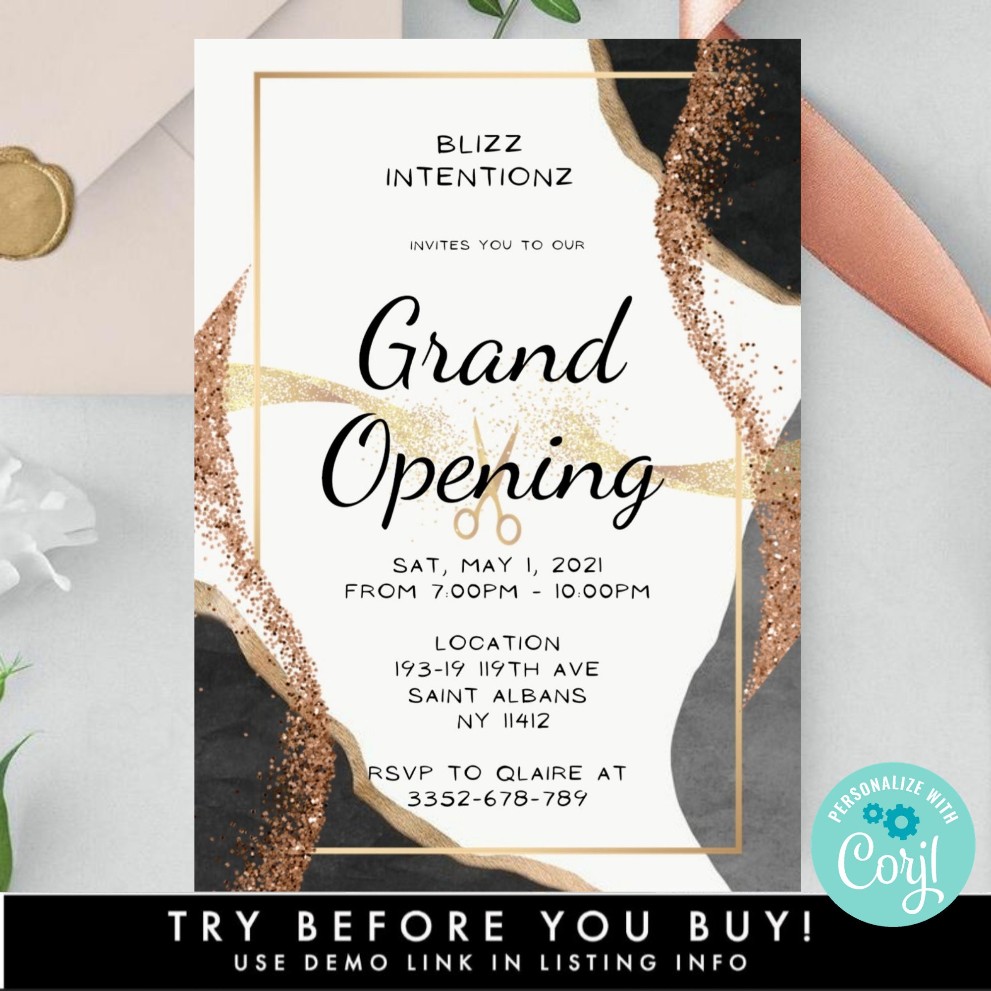 Electronic Grand Opening Launch Party Invitation Template, Paperless ...