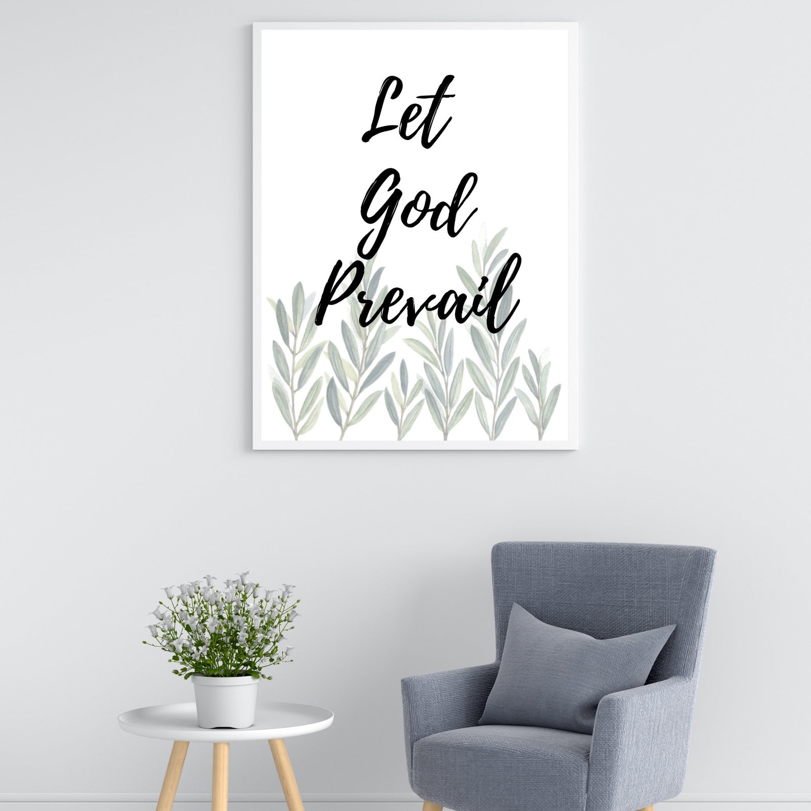 Let God Prevail Print, Hope Scripture Printable, Faith Bible Verse Wall ...