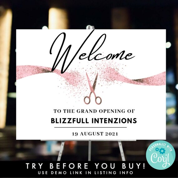 Grand Opening Welcome Sign Edit Yourself Template Printable | Etsy