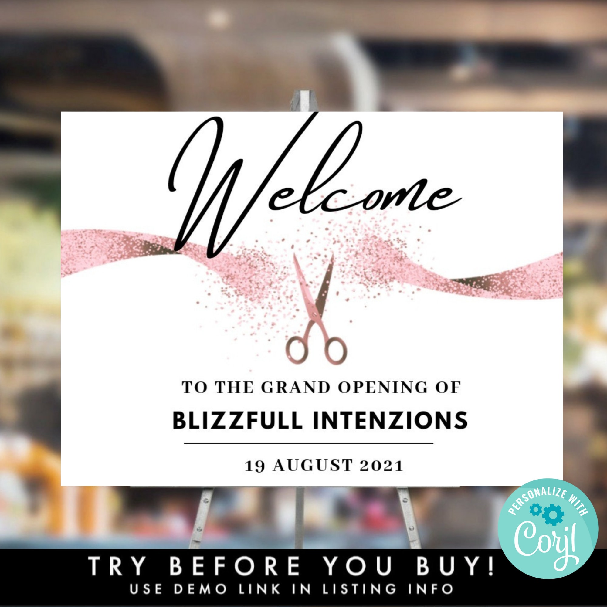 Grand Opening Welcome Sign Edit Yourself Template, Printable Sign 24x18 ...