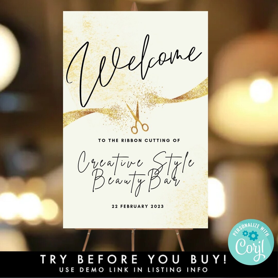 Grand Opening Welcome Sign Edit Yourself Template, Printable Sign 24X36 ...