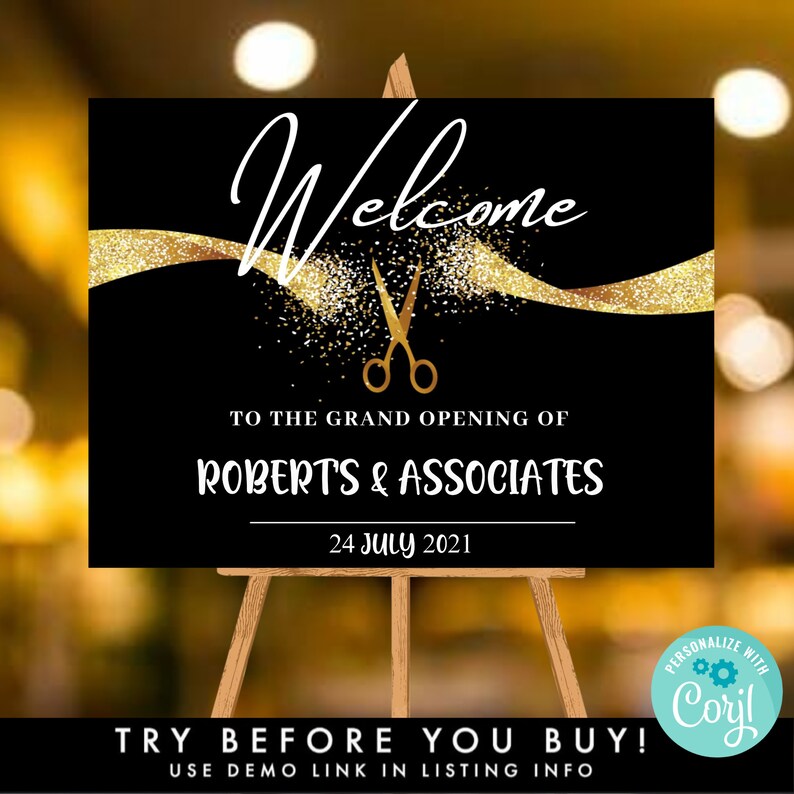 Grand Opening Welcome Sign Template, Printable Digital Download ...