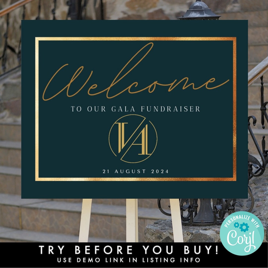 Corporate Event Welcome Sign, Editable Business Function Signage ...
