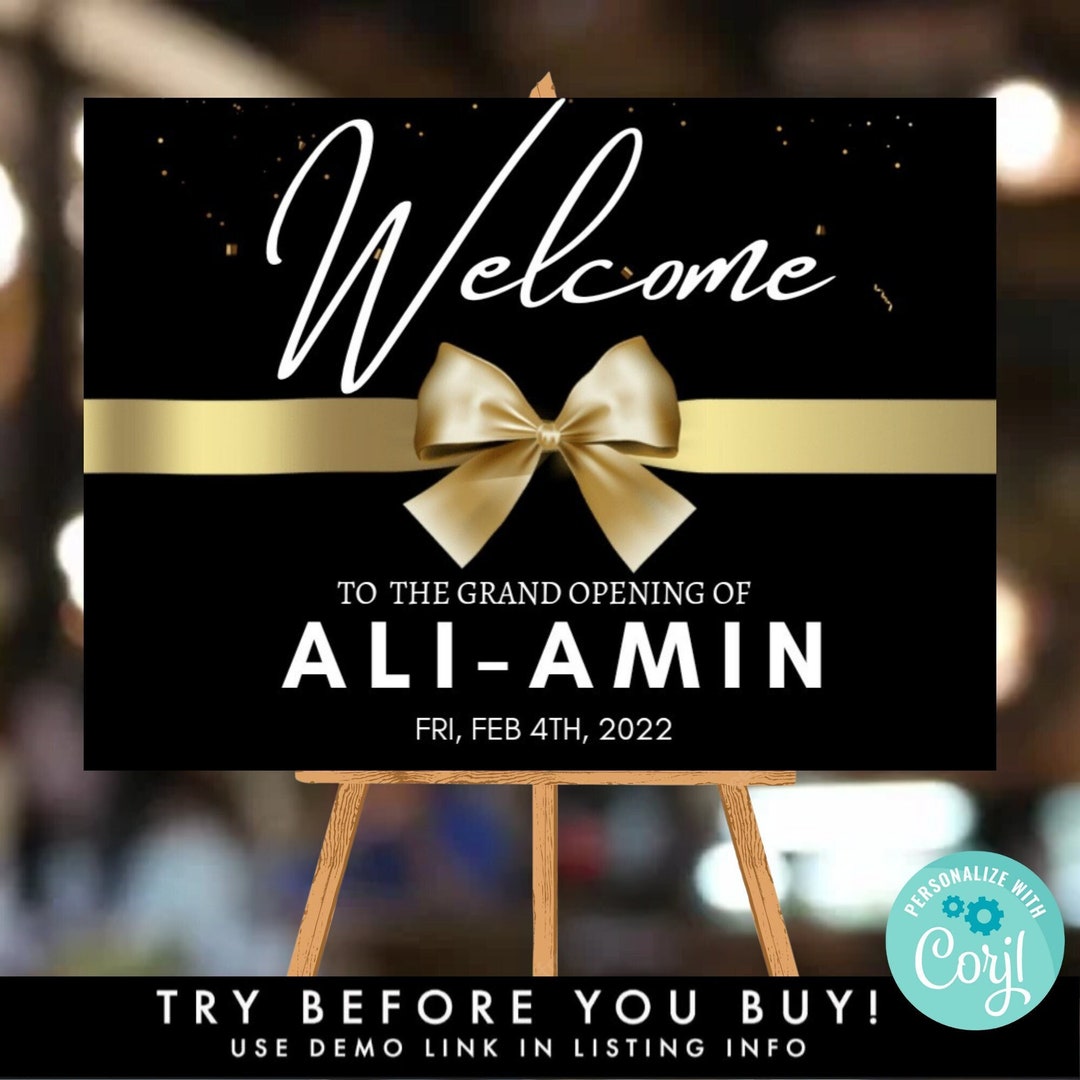 Grand Opening Welcome Sign Template, Printable Digital Download, Ribbon ...