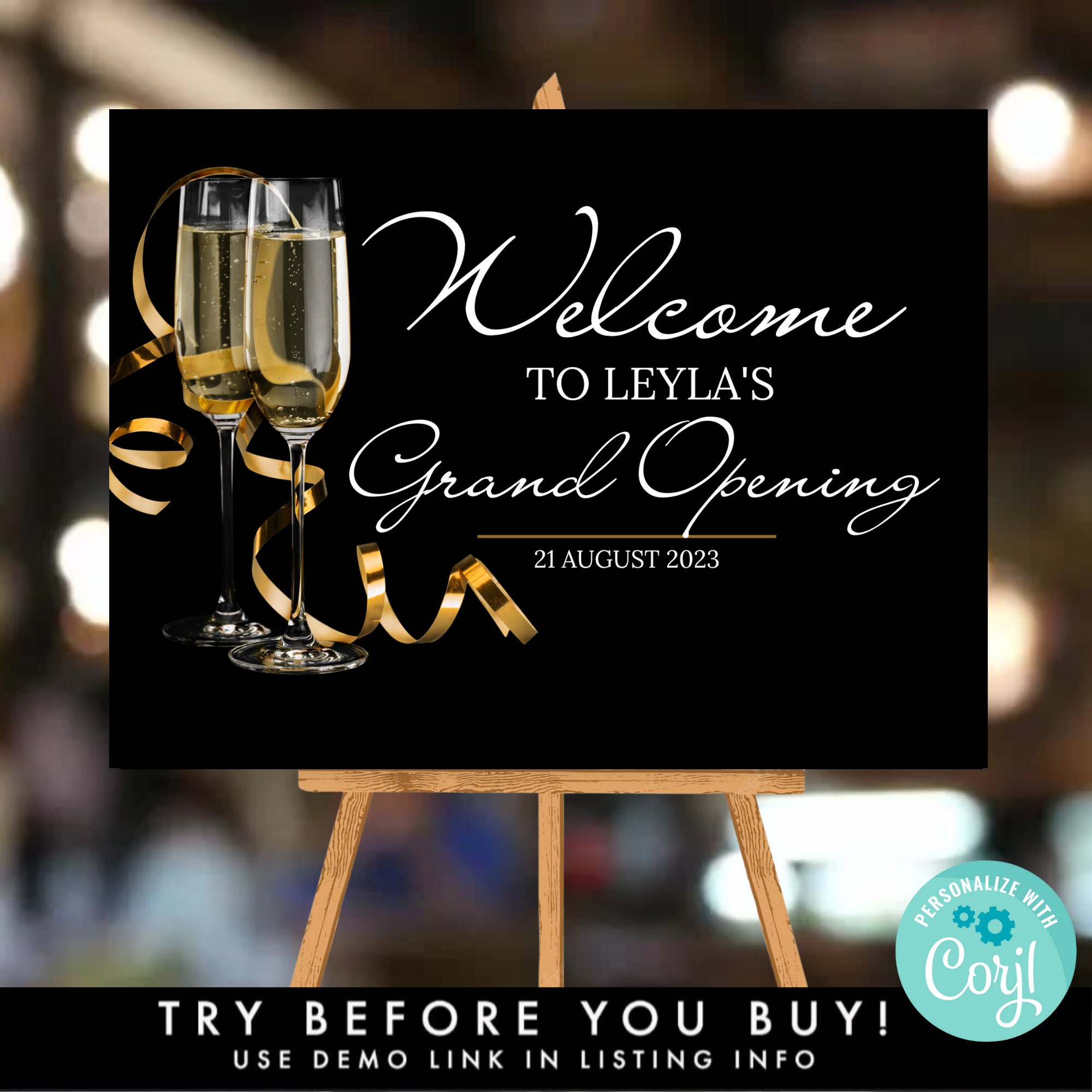 Grand Opening Welcome Sign Template, Printable Digital Download, Ribbon ...