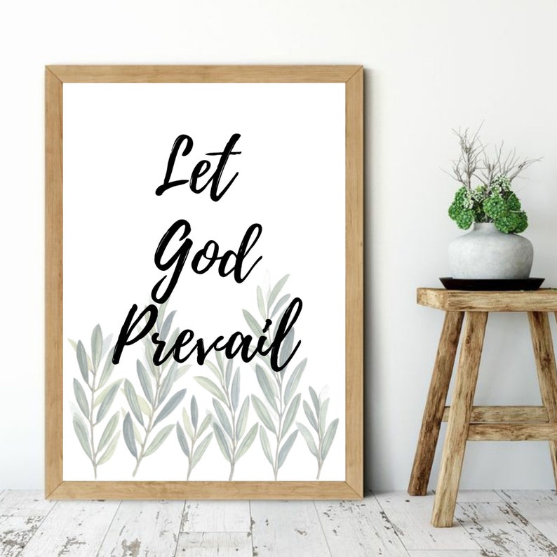 Let God Prevail Print, Hope Scripture Printable, Faith Bible Verse Wall ...