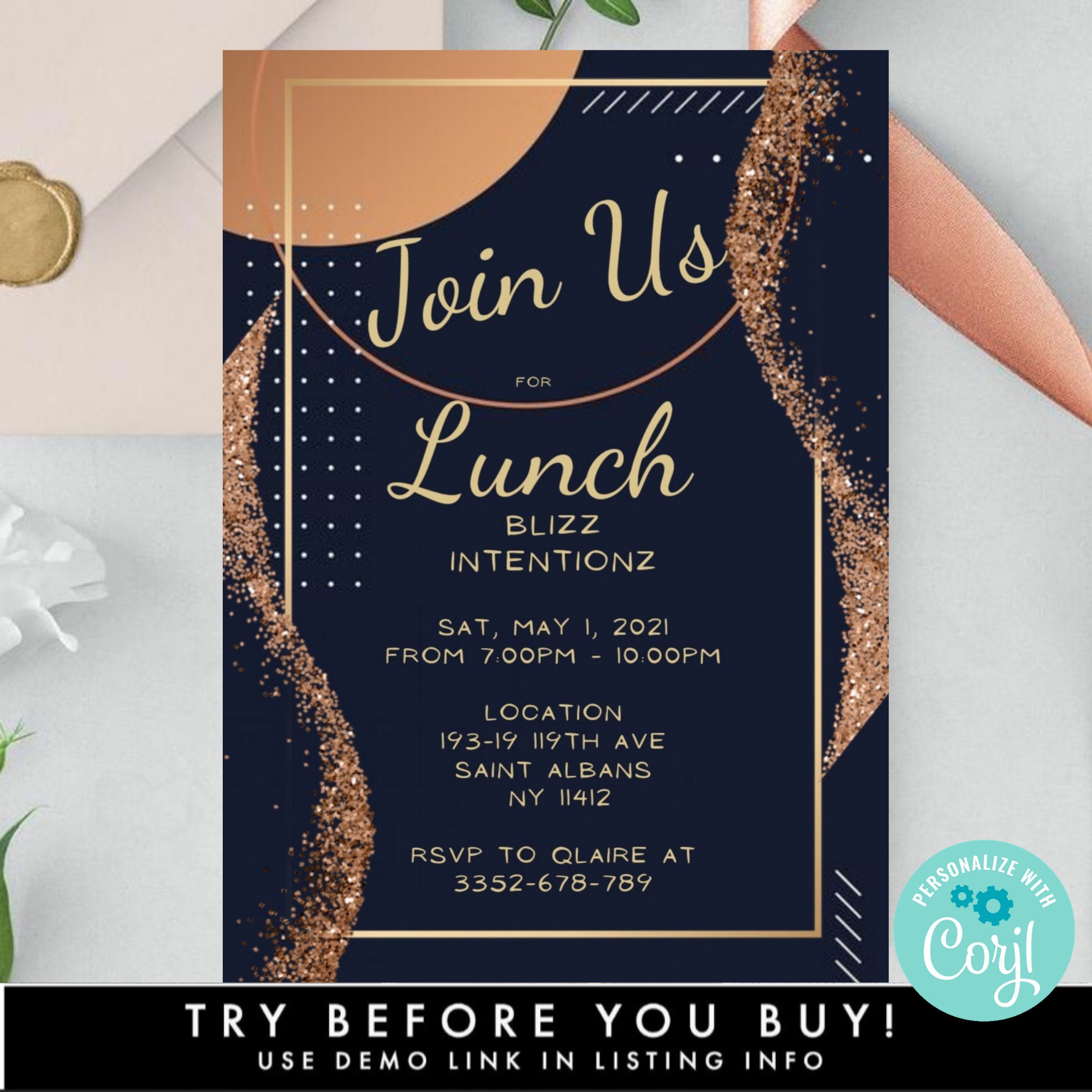 Electronic JOIN US Party Invitation Template, Editable Blank Special ...