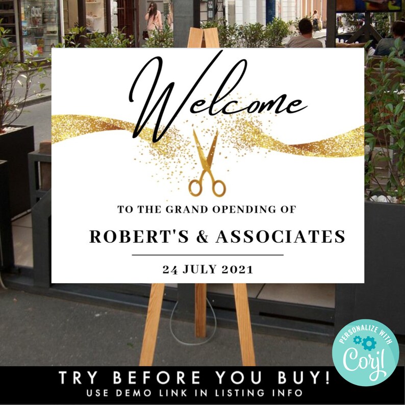 Grand Opening Welcome Sign Edit Yourself Template, Printable Sign 24x18 ...
